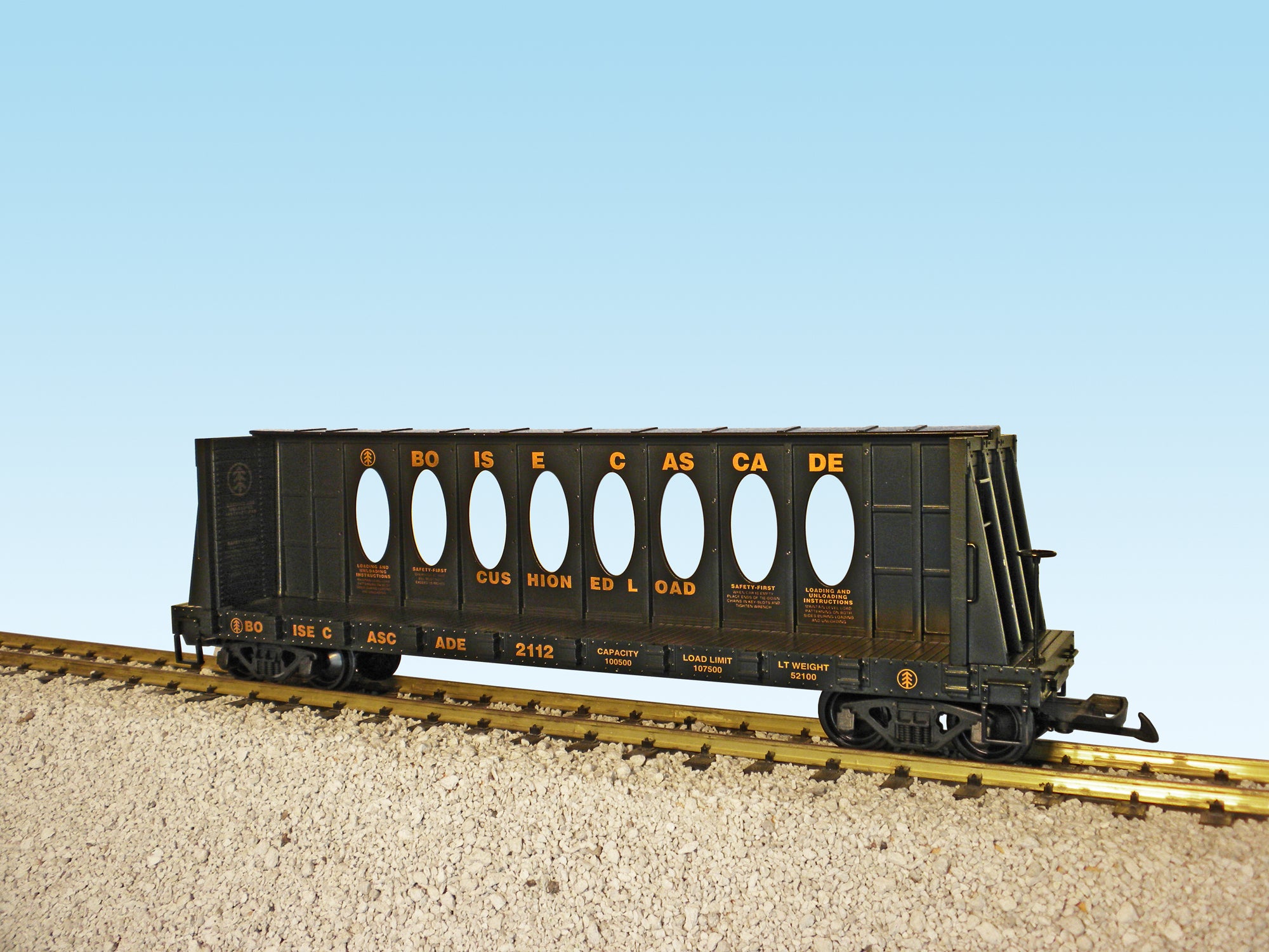 USA Trains G Scale R17407B Boise Cascade CENTER I-BEAM FLAT CAR - Blac ...